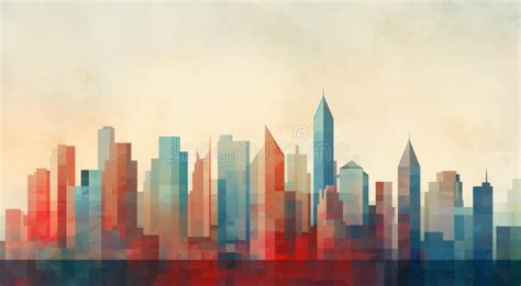 Highres Geometric Cityscape Background With Modern Urban Architecture