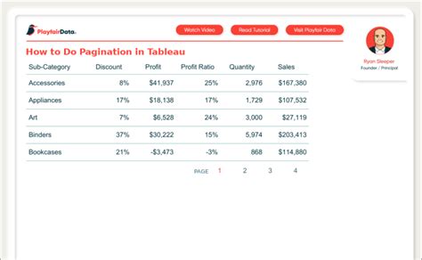 workbook how to do pagination in tableau