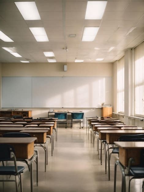 Premium Ai Image Empty Class Room