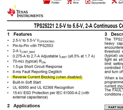 TPS Detail Specification For Reverse Current Block Power Management Forum Power