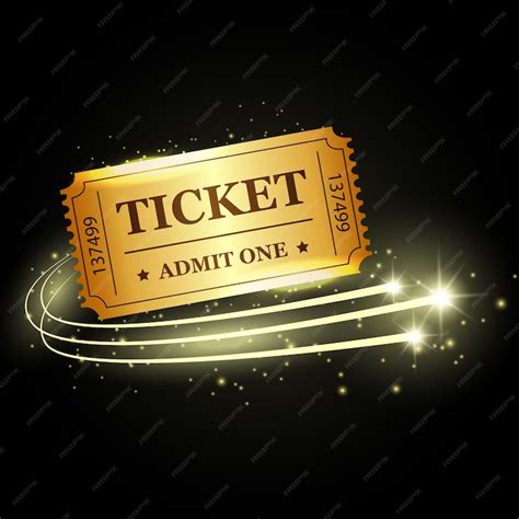 Vector Illustration Of Gold Ticket Premium Vector