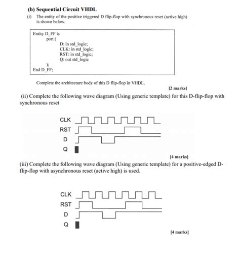 Solved B Sequential Circuit VHDL C The Entity Of The Chegg Com