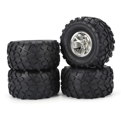도끼 3004 130mm 림 고무 타이어 휠 플라스틱 허브 110 Rc 모델 Hsp Hpi 비드록 예비 부품용 4 개부품