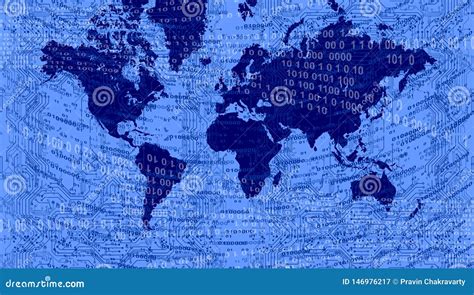 World Map Technology Background Vector Illustration Stock Vector