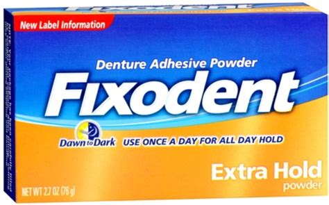 Fixodent Denture Adhesive Powder Extra Hold 270 Oz Pack Of 6