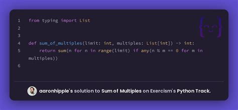 aaronhipple's solution for Sum of Multiples in Python on Exercism