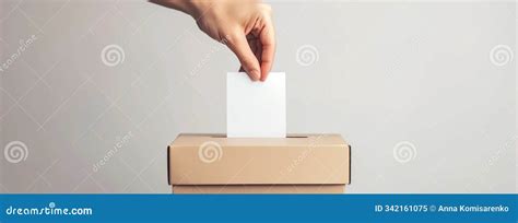 A Hand Throws A Blank Form Into The Ballot Box Anonymous Voting Stock
