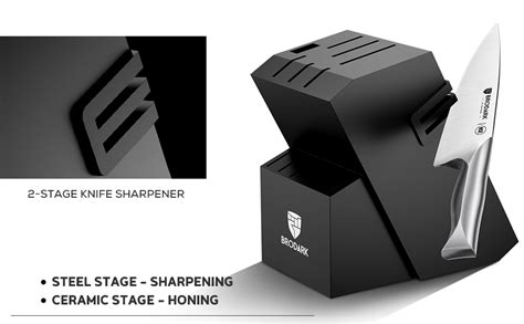 Brodark Kitchen Knife Set With Block 15 Piece Knife Block Set With Built In Sharpener High