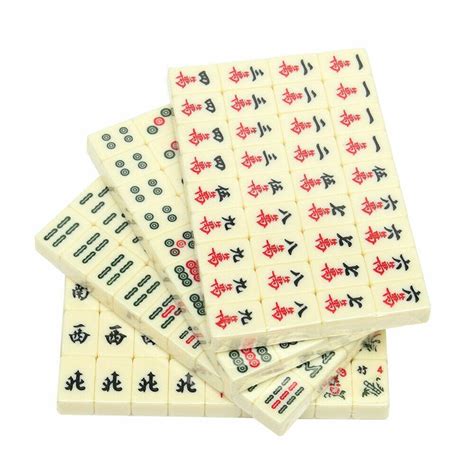 Vintage Chinese Mahjong Set Traditional 144 Tiles Mah Jong Game Set W