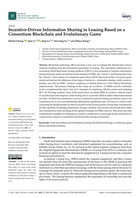 Pdf Incentive Driven Information Sharing In Leasing Based On A Consortium Blockchain And
