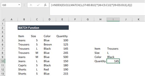 MATCH Function Formula Examples How To Use Match In Excel