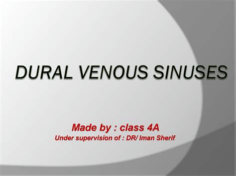 Solution Dural Venous Sinuses Anatomy Function And Clinical