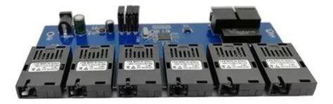 Switch De Fibra Óptica Convertidor De Medios 6 Puertos Fibra Envío Gratis