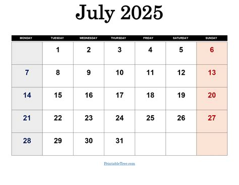 July 2025 Calendar With Holidays Printable King Printables