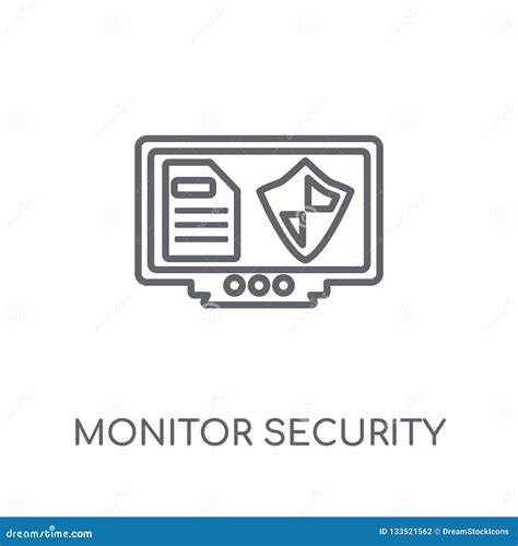 monitor security linear icon modern outline monitor security lo stock