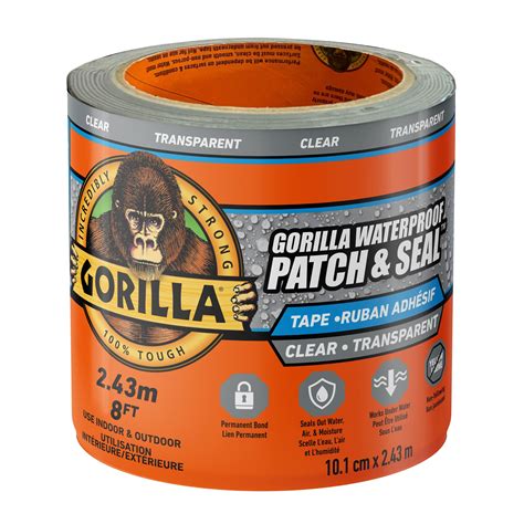 Gorilla Waterproof Patch And Seal Tape Clear 10 16cm X 3 04m Canadian Tire