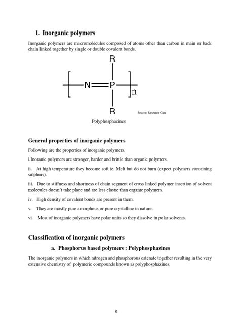 Inorganic Polymers Pdf Polymers Sulfur