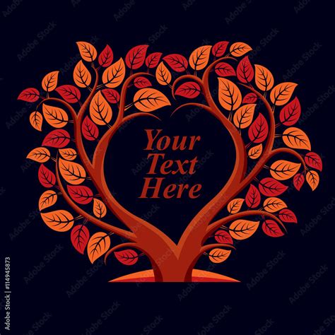 Vector Illustration Of Tree With Leaves And Branches In The Shap Stock Vector Adobe Stock