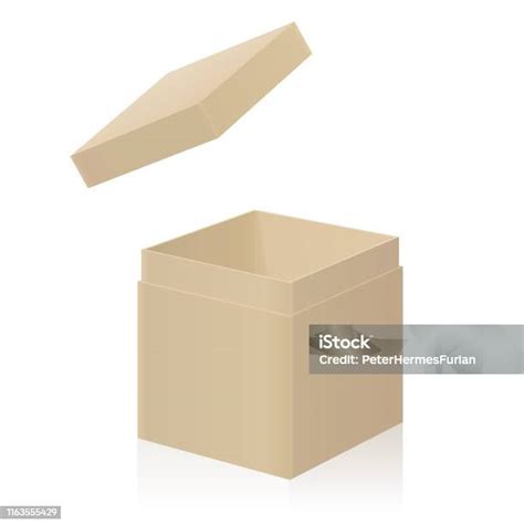 탈착식 오픈 뚜껑이 있는 골판지 상자 흰색 배경에 격리 된 3d 벡터 그림입니다 상자에 대한 스톡 벡터 아트 및 기타 이미지 상자 0명 3차원 형태 Istock
