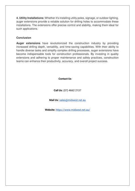 Ppt Auger Extensions Enhancing Efficiency In Construction Projects Powerpoint Presentation