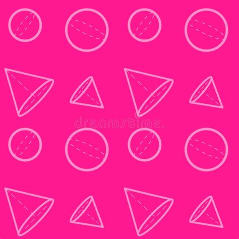 Seamless Pattern With School Things Geometric Figures Ball And Cube