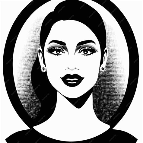 Premium Vector Black And White Portrait Of A Girl Vector Drawing