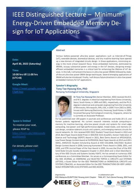 ieee distinguished lecture minimum energy driven embedded memory