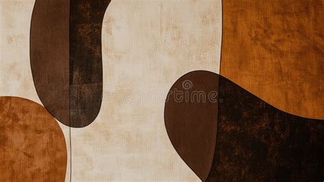 Modern Elegant Abstract Background Featuring Overlapping Rounded Shapes In Warm Shades Of Brown