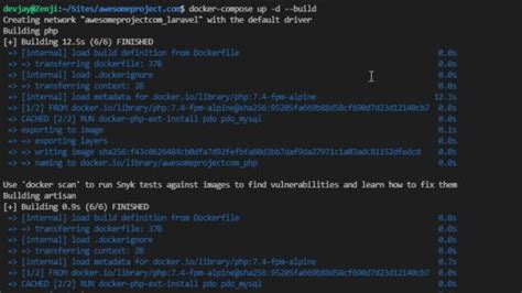 easily create a local laravel development environment with docker in