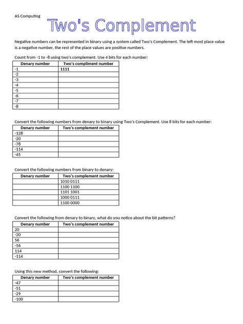 two s complement pdf