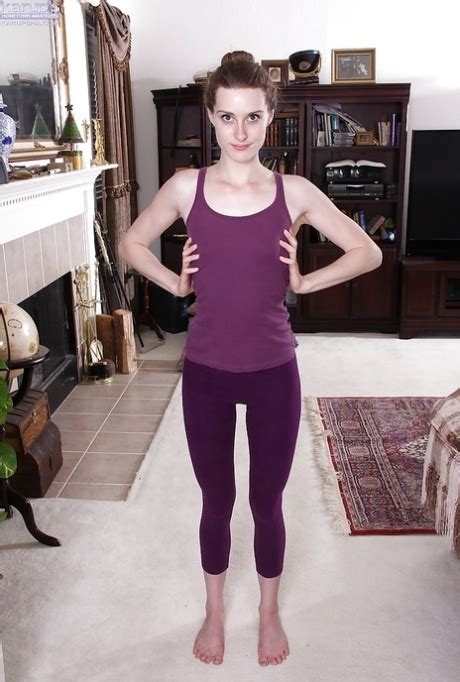 Slender Amateur Chick Tara Estell Undressing After Yoga Session To