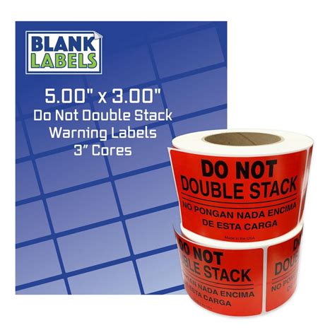 Blank Labels Do Not Double Stack Label High Visibility Warning Label
