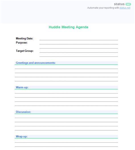Nursing Huddle Template