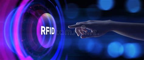 Rfid Radio Frequency Identification Hands Pressing Button Virtual