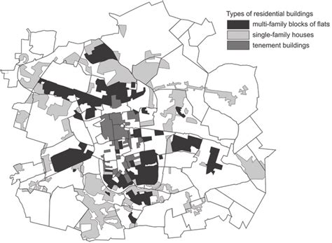 2 residential areas of Łódź by types of buildings source own