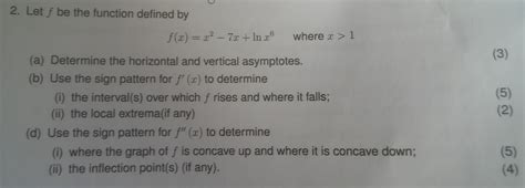 solved 2 let f be the function defined by f x x2 7x