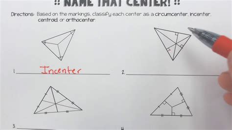 Orthocenter Incenter Centroid Circumcenter