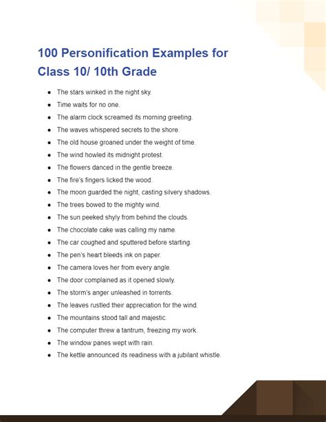99 Personification For Class Examples