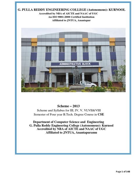 Cse Scheme 13 Syllabus For Ii Iii And Iv B Tech Cse Pdf C