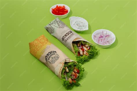 Premium Psd Shawarma Packaging Mockup Design