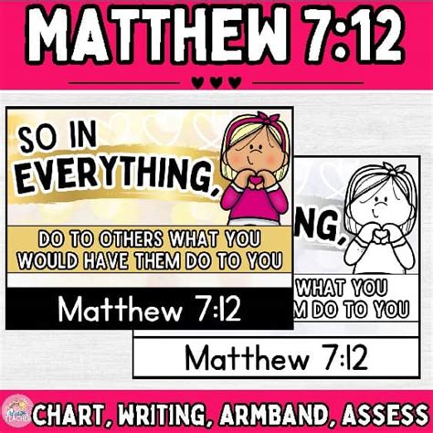Matthew 7 12 The Golden Rule Niv Memory Verse Anchor Chart Activities