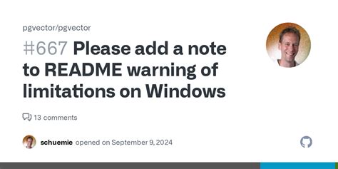 Please Add A Note To Readme Warning Of Limitations On Windows · Issue