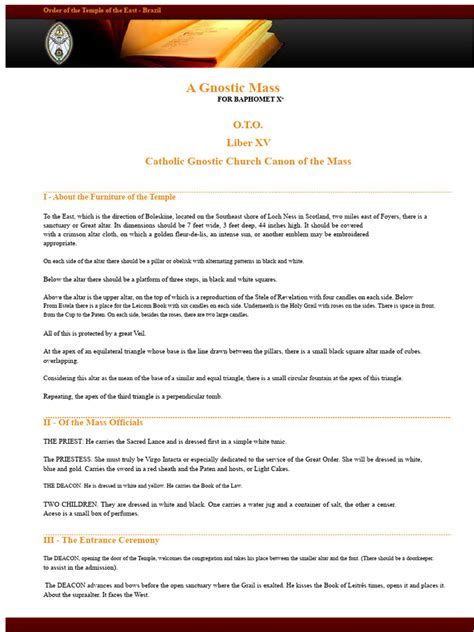 Gnostic Mass Liber Xv Pdf
