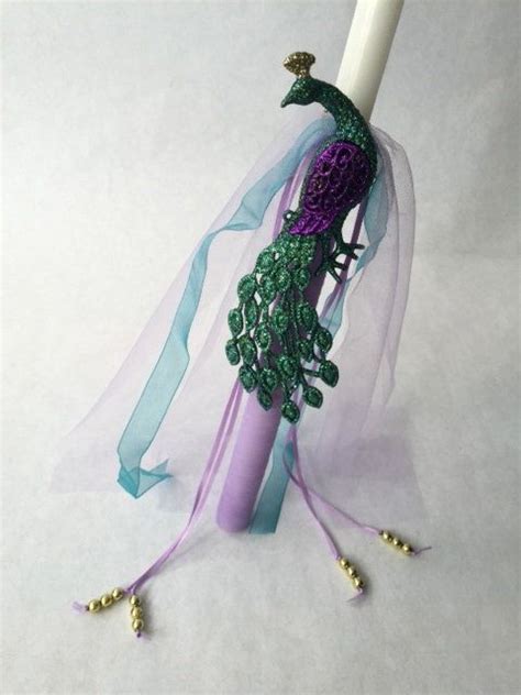 Pretty Peacock Collection Easter Candles