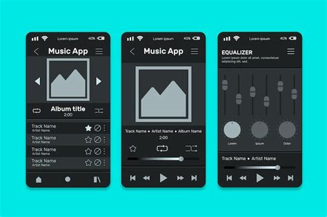 Free Vector Music Player App Interface Template Pack