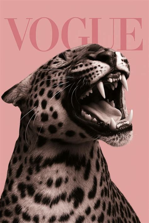 Affiche Vogue Siyah Jaguar Hello Kitty Dövmeleri Çıkartma Tasarımı