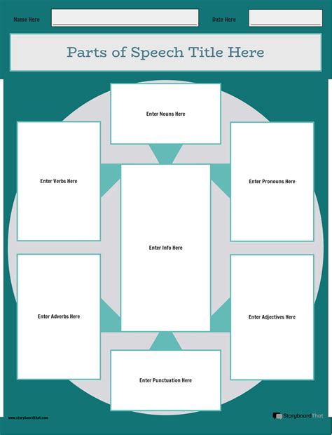 Parts Of Speech Worksheet With Green Patterns