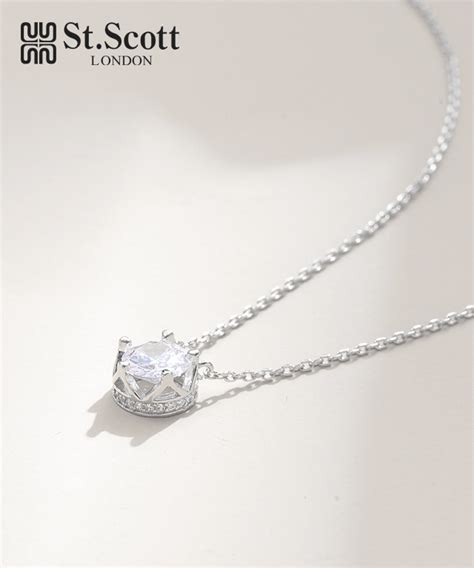 [moissanite] 세인트스코트 모이사 로얄 크라운 목걸이 Stj Na1520wg [1캐럿] 에이블리