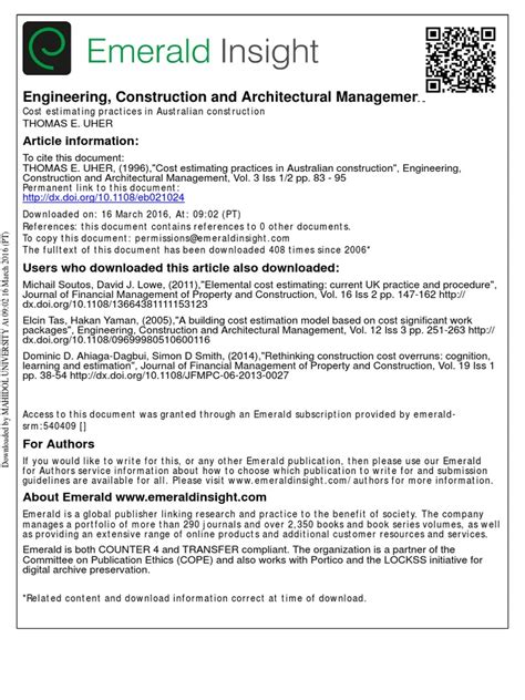 Cost Estimating Practices In Australian Pdf Monte Carlo Method Risk