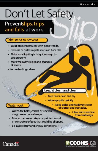 Ccohs Preventing Falls From Slips And Trips Infographic